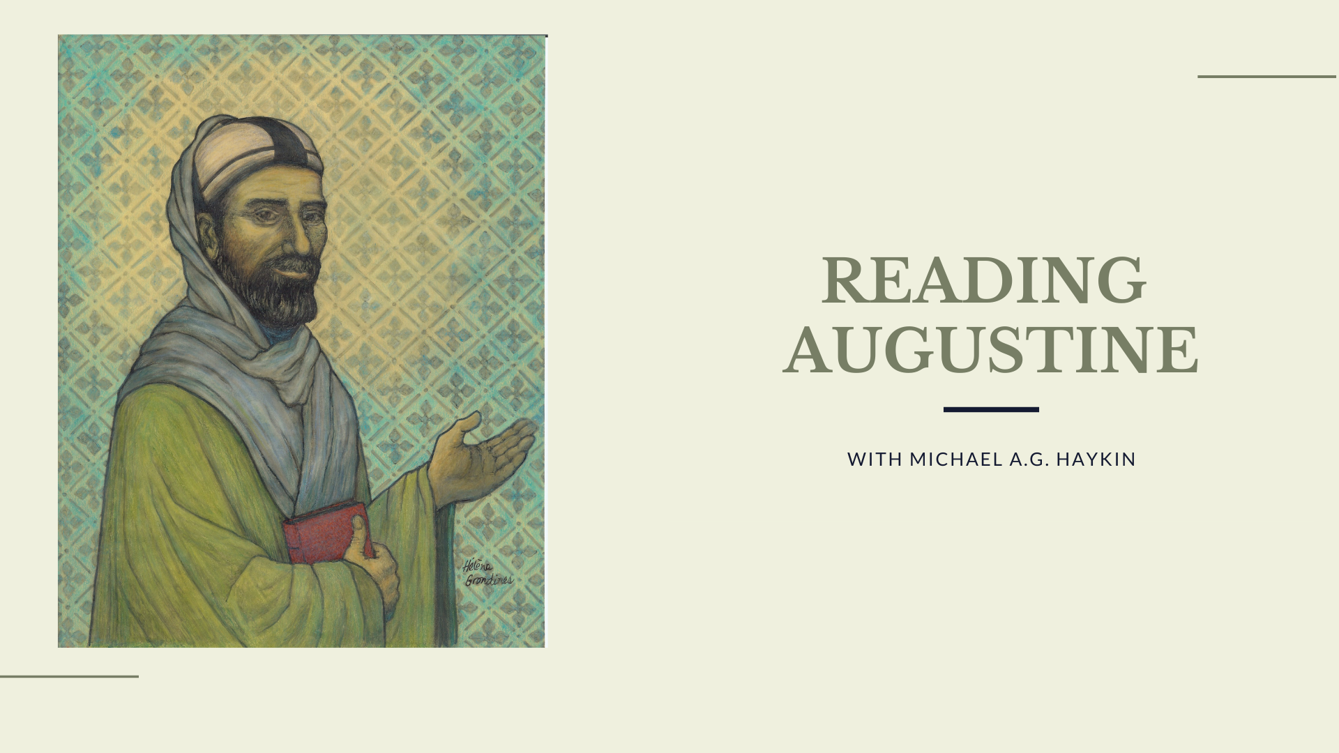 Course: Reading Augustine – H&E Publishing